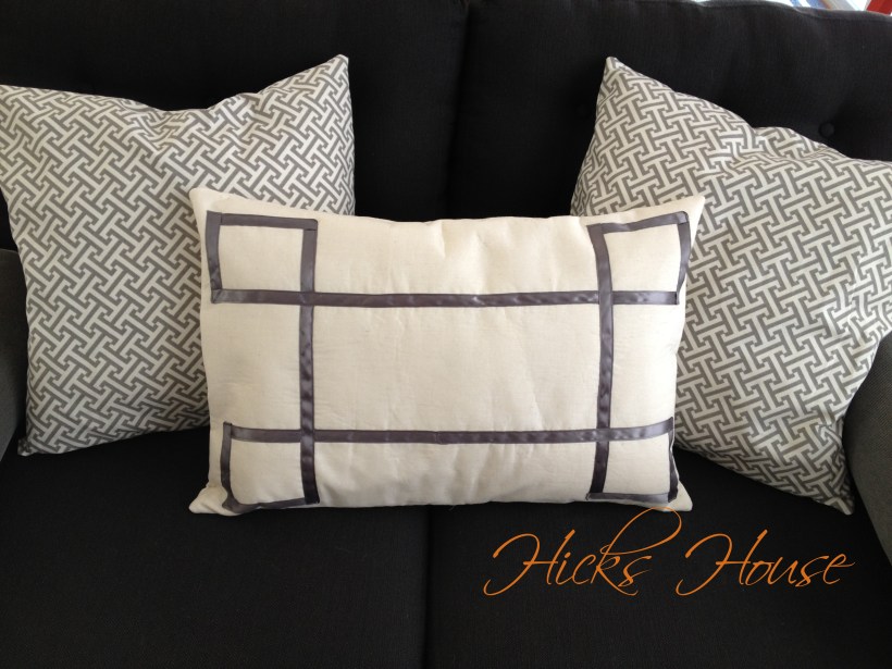 Ribbon Embossed Muslin Pillow | Hicks House
